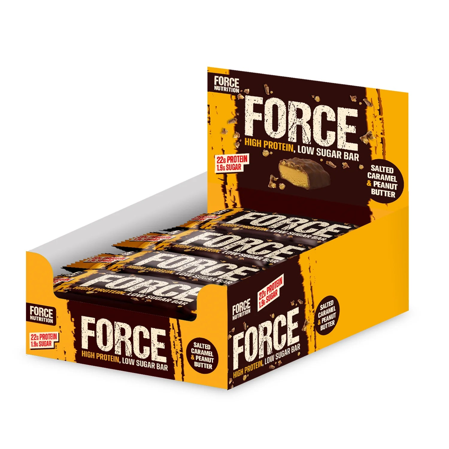 Force Nutrition Salted Caramel & Peanut Butter Protein Bar 65g - Case