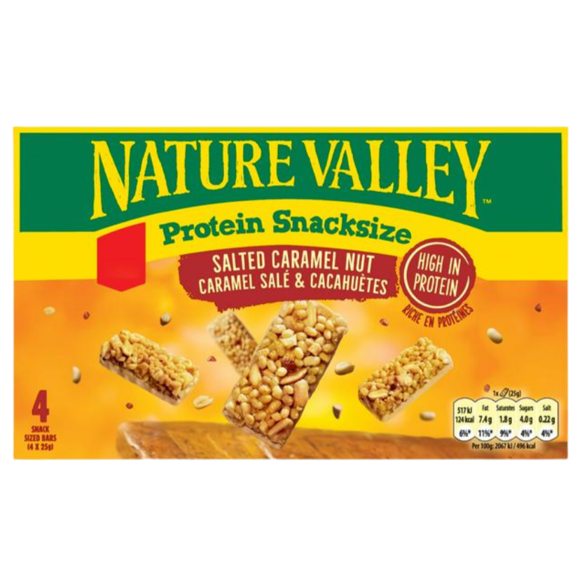 Nature Valley Protein Salted Caramel Snack Size bar (4 x 25g multipack)