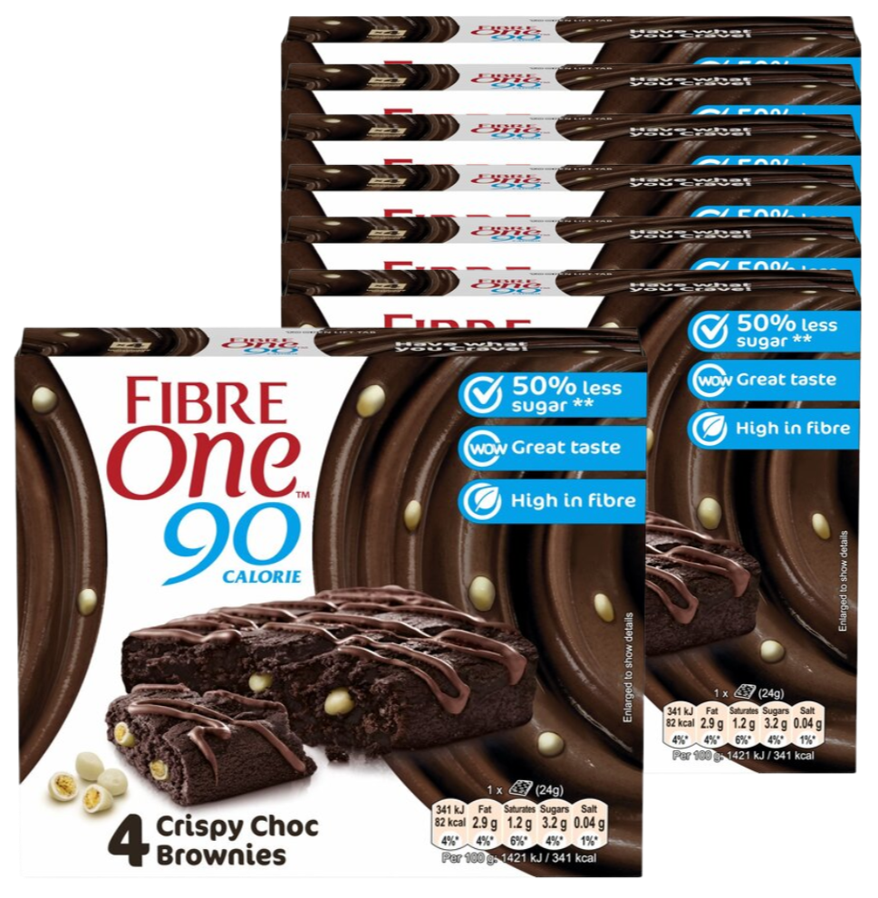 Fibre One 90 Cal Crispy Chocolate Brownie (4 x 24g bar multipack) - Ca