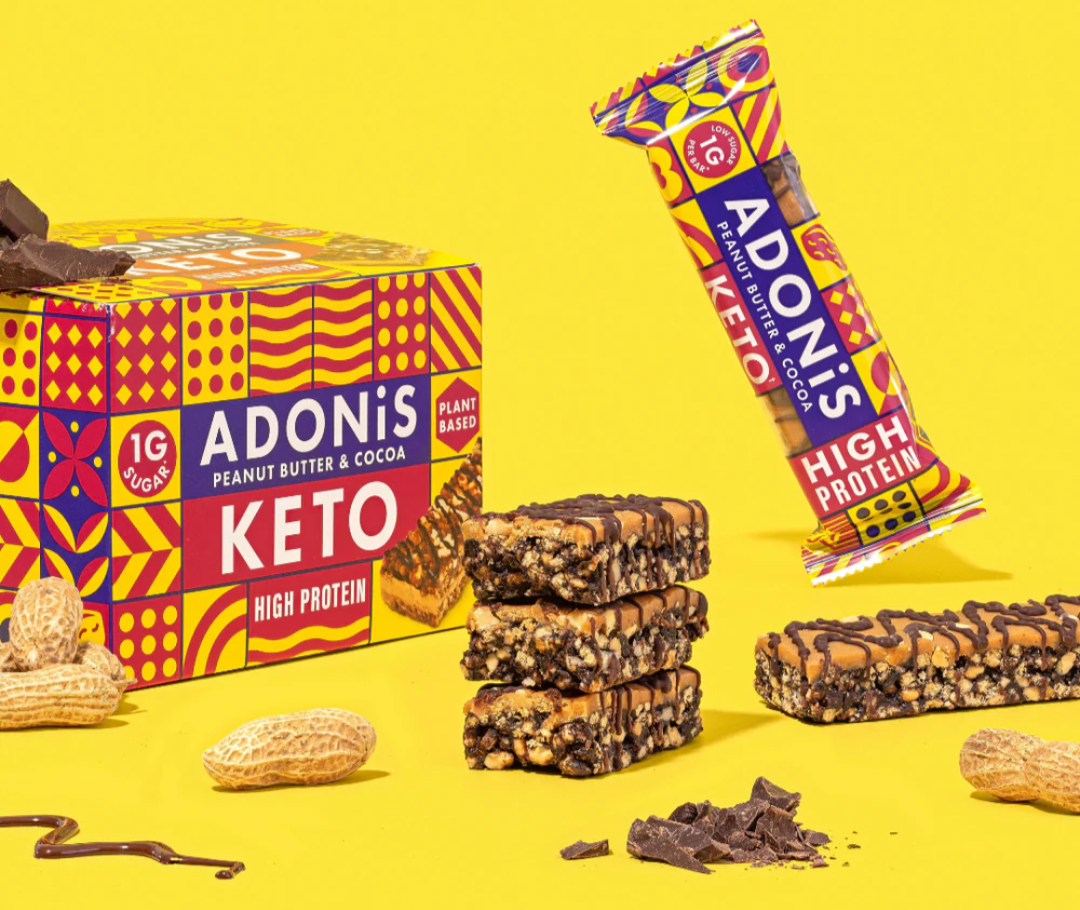 Adonis Peanut Butter & Cocoa Keto High Protein bars 45g - Case of 16