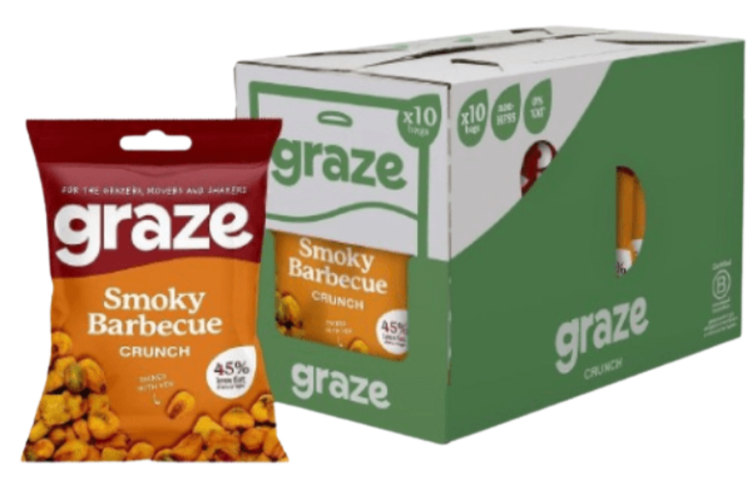 Graze Smoky BBQ Crunch bag 35g - Case of 10 [Best Before: 09/12/2025]