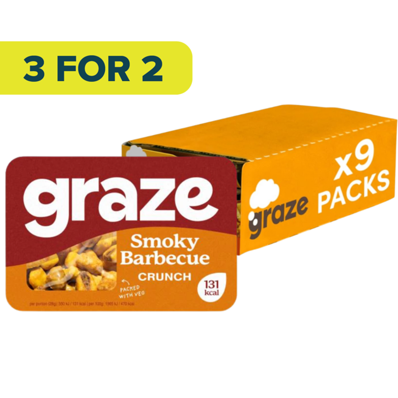 Graze Smoky BBQ Crunch 28g - Case of 9 [Best Before: 24/07/2025]