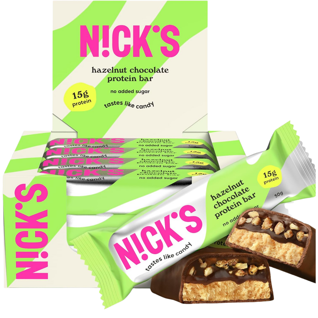 Nick's Hazelnut Chocolate flavour Protein bar 50g - Case of 12