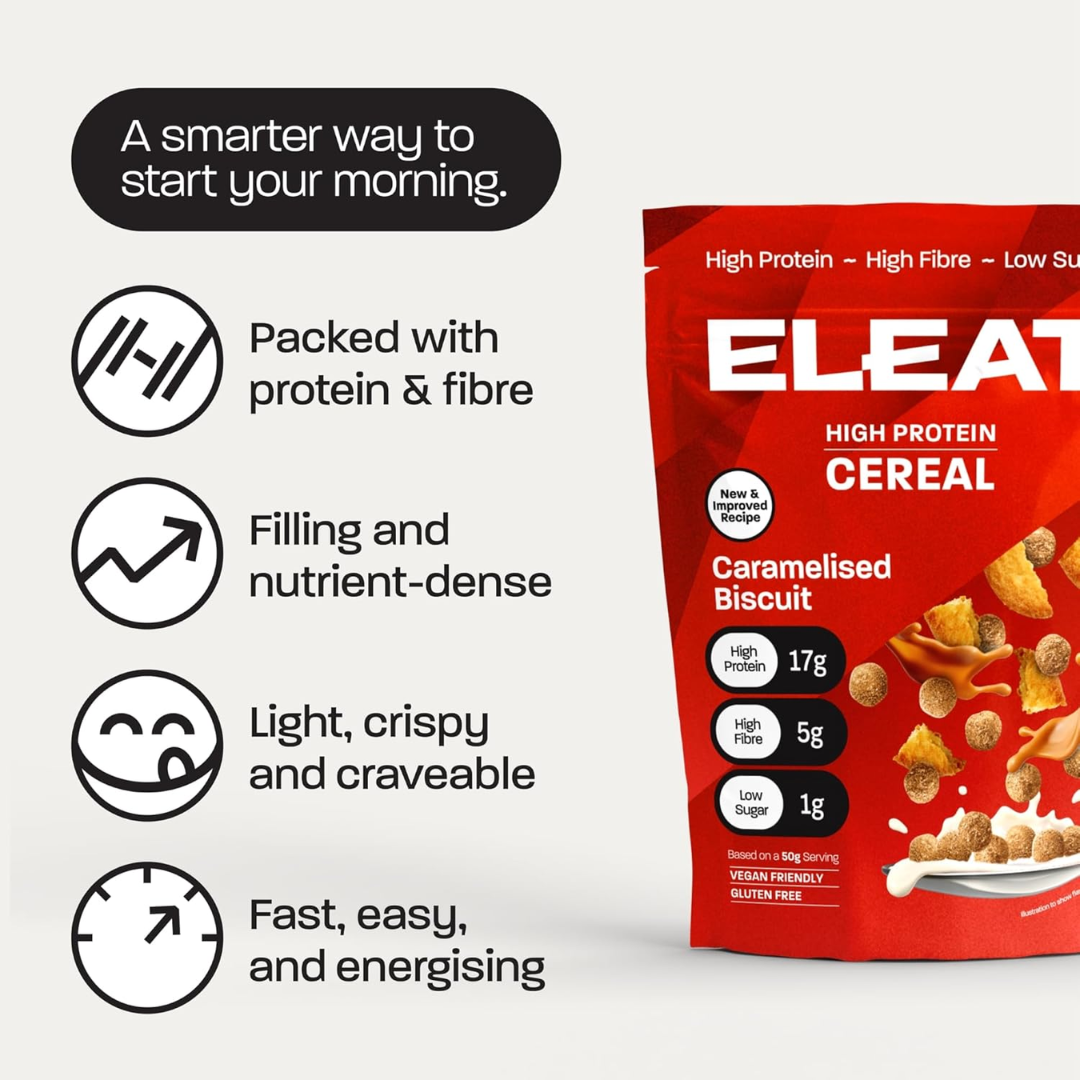 ELEAT Caramelised Biscuit flavour High Protein Cereal 250g [Best Befor