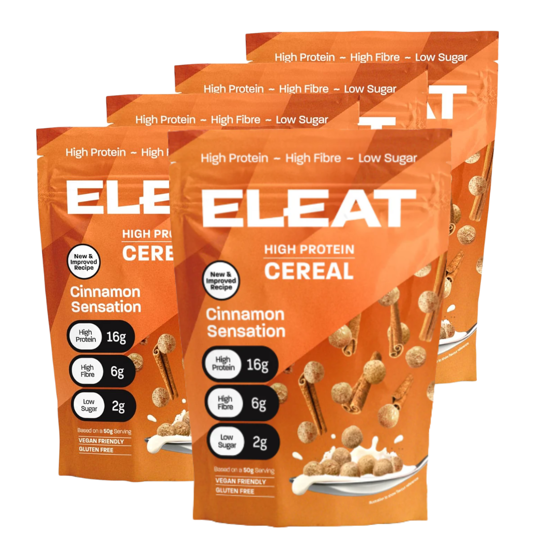 ELEAT Cinnamon Sensation High Protein Cereal 250g - Case of 5 [Best Be