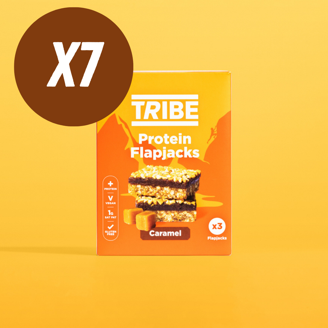 Tribe Caramel Protein Flapjacks (3 x 38g Multipack) - Case of 7 ...