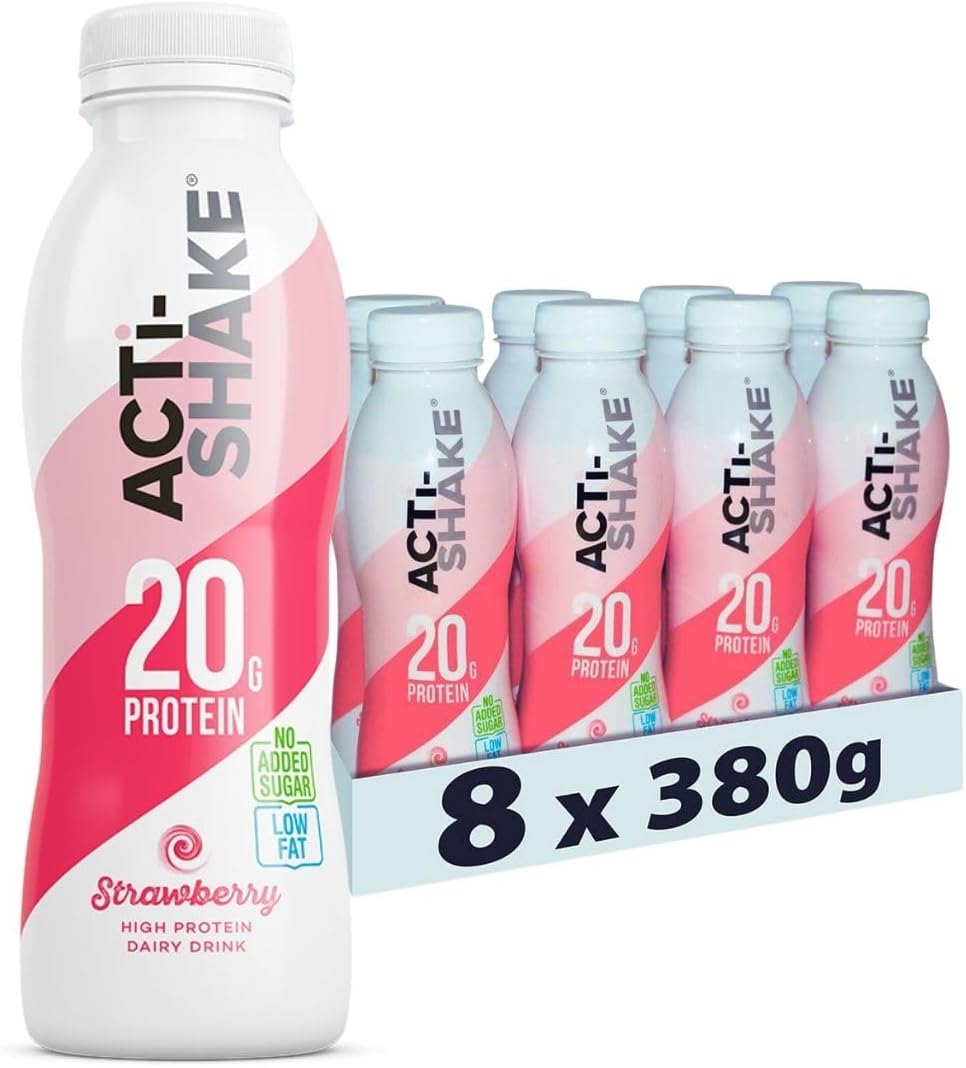 Acti-Shake Strawberry Flavour High Protein Dairy Drink 380g - Case of