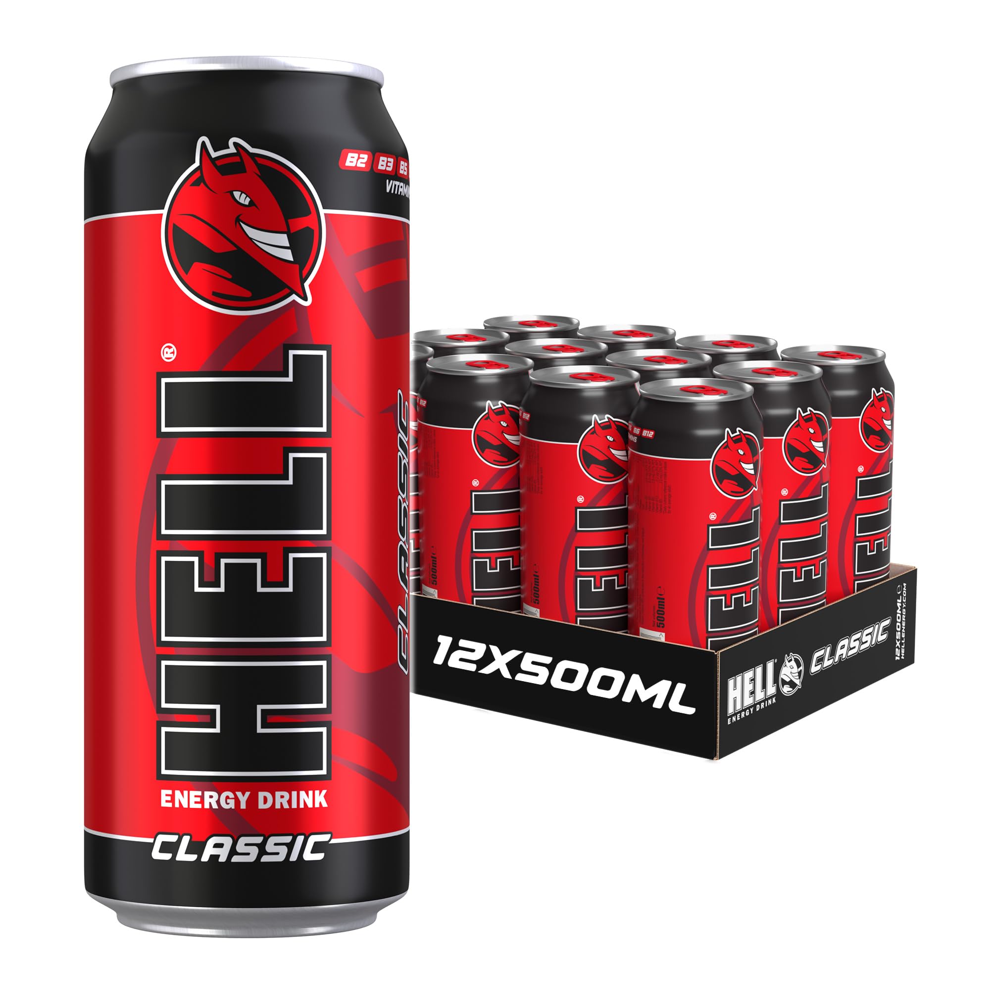 Hell Energy Drink Classic Flavour 500ml - Case of 12 | Nutricircle